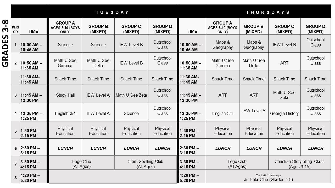 2023 Class Schedule UPDATED 1923Empowering, Parent-Led, Individualized ...